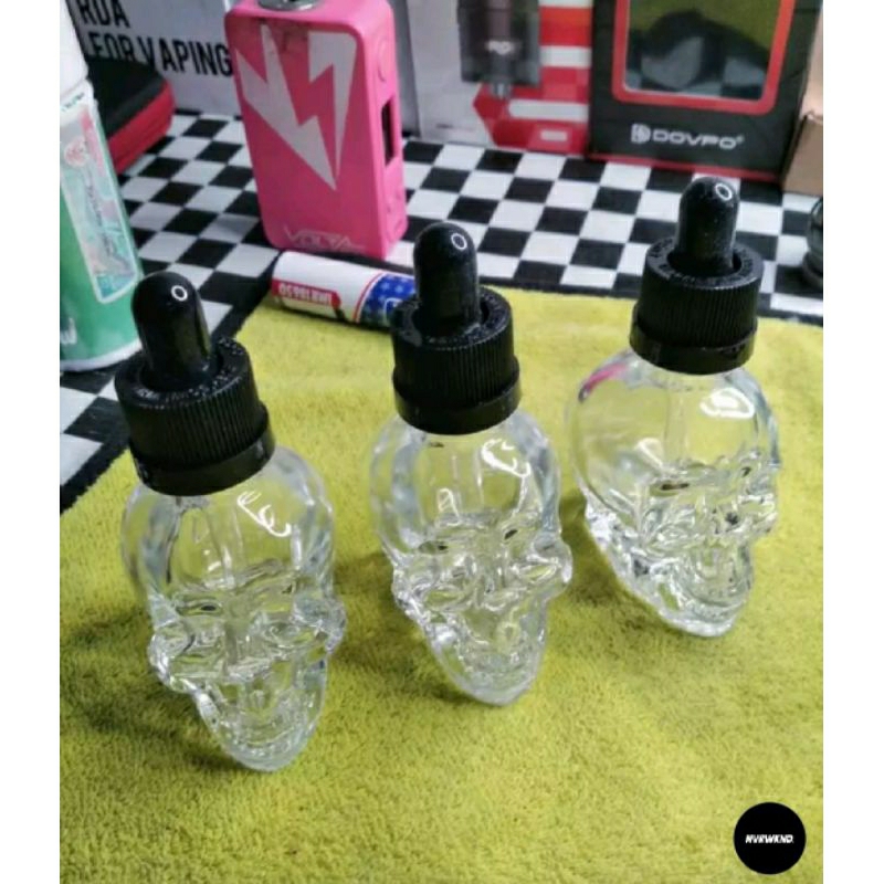 Jual botol kaca pipet 30ml botol tengkorak unik botol liquid vave isi ...
