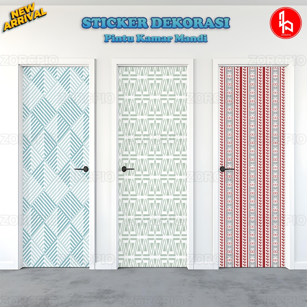 Jual Sticker Pintu Kamar, Toilet, Kamar Mandi Aesthetic Waterproof Geo ...