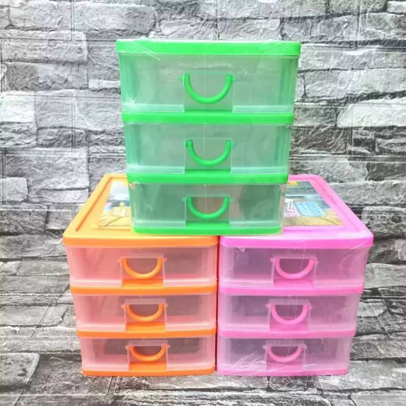 Jual Laci Plastik Mini 3 Tingkat/ Box Kecil Photocard Foto PC Lomocard ...