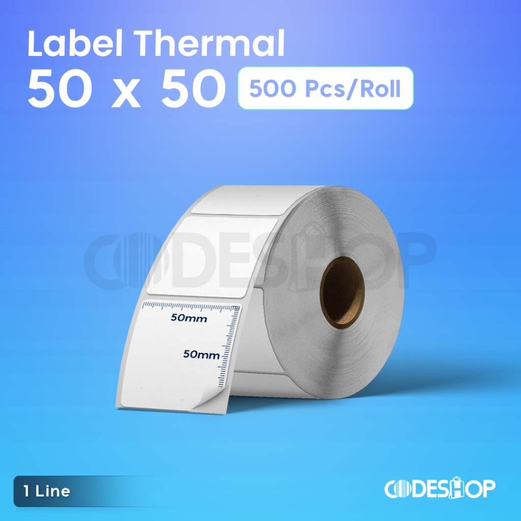 Jual LABEL THERMAL 50 X 50 ISI 500 PCS STICKER BARCODE DIRECT THERMAL ...