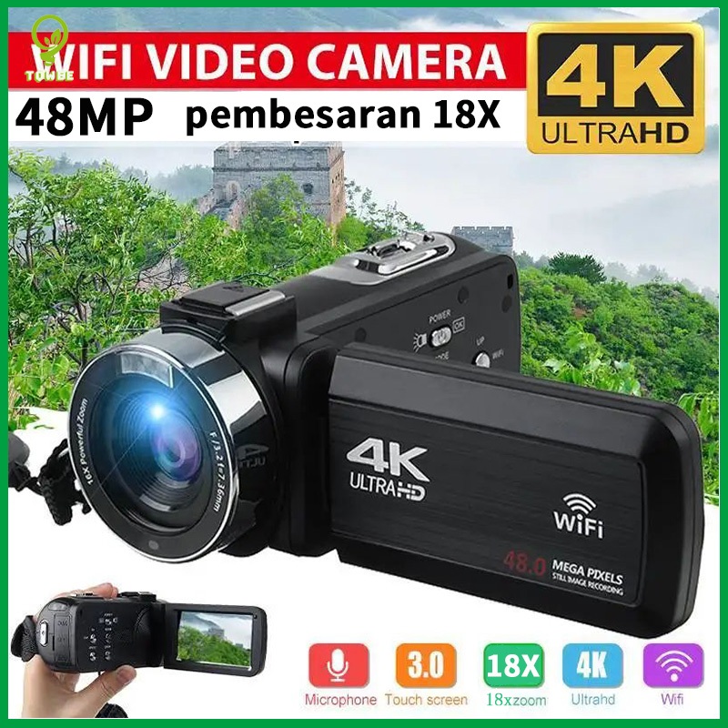 Jual 48MP Kamera Video 4K Full HD 18X Zoom Digital Kamera Vlog Youtube ...