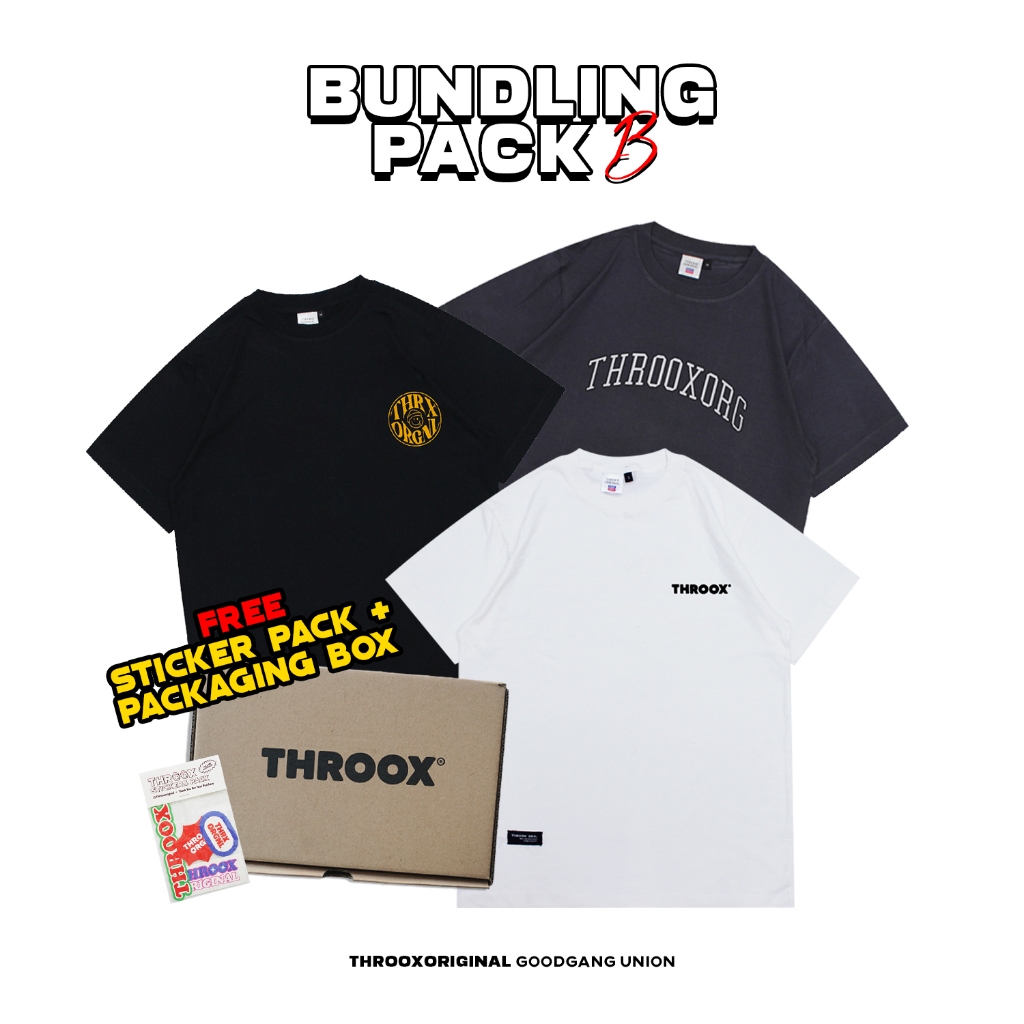 Jual Bundling Pack B ThrooxOriginal || 3 Tshirt + Packaging Box ...
