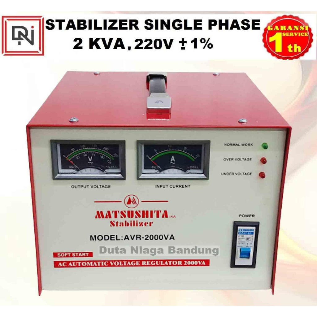 Jual Stabilizer 2 KVA, 1 phase 2000 watt matsushita matsunaga oki ...