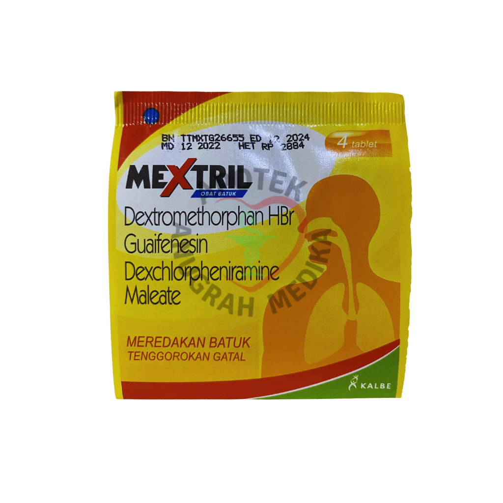 Jual Mextril 4 Tablet Obat Batuk, Pilek, Tenggorokan GataL | Shopee ...