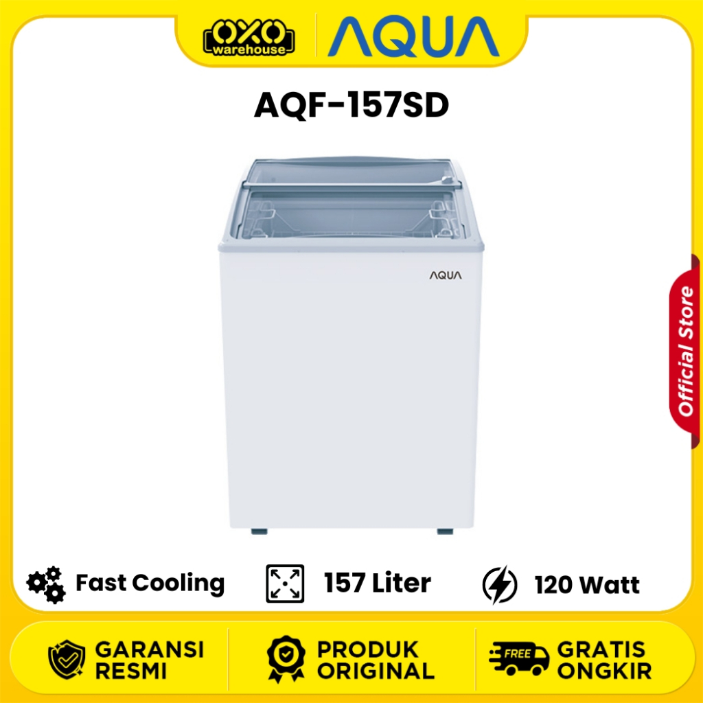 Jual AQUA Sliding Chest Freezer AQF-157SD Kapasitas 157 Liter Anti ...