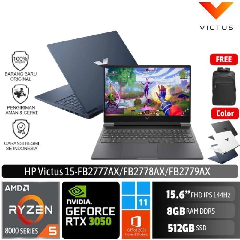 Jual HP Victus 15 FB2777AX Ryzen 5 8645HS 8GB SSD 512GB RTX3050 6GB ...