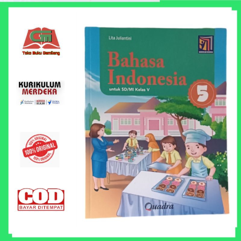 Jual BUKU BAHASA INDONESIA UNTUK SD/MI KELAS 5 KURIKULUM MERDEKA PENERBIT QUADRA | Shopee Indonesia