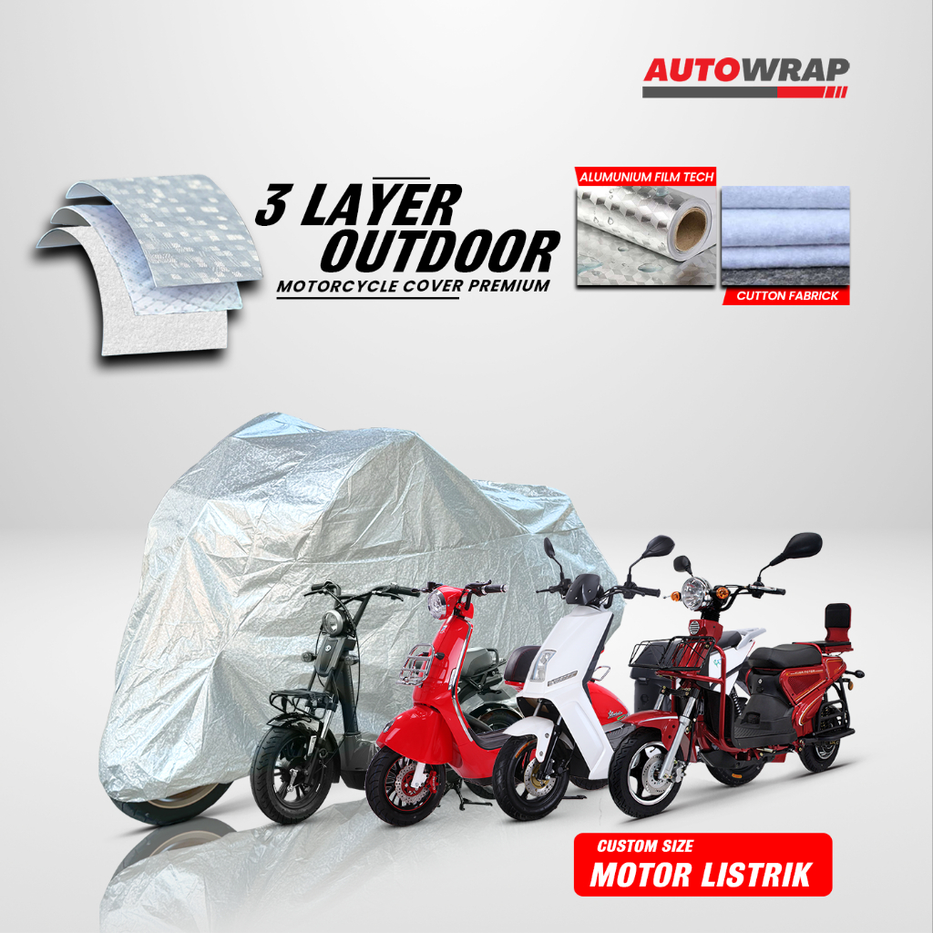 Jual Cover Motor Listrik Custom 3 Layer Premium Outdoor Tiga Lapis ...