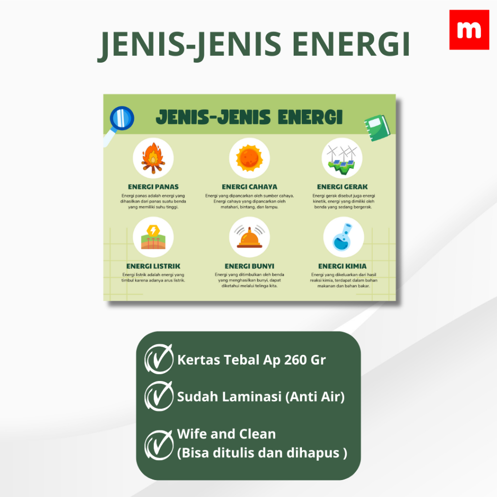 Jual POSTER EDUKASI " JENIS-JENIS ENERGI " | Shopee Indonesia
