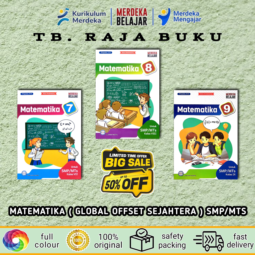 Jual BUKU SISWA MATEMATIKA KELAS 7,8,9 SMP/MTS KURIKULUM MERDEKA - GLOBAL OFFSET SEJAHTERA - GOS ...