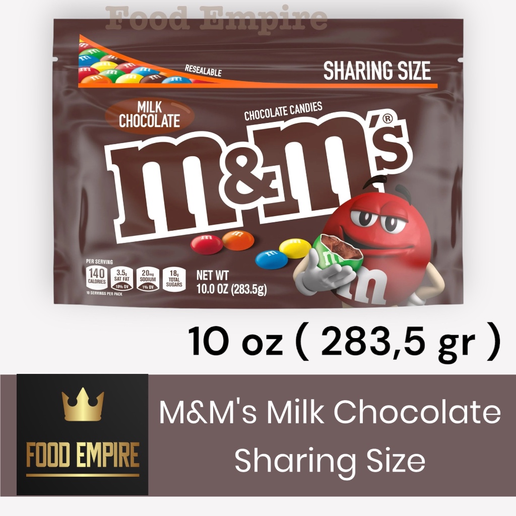 Jual M&M's Milk Chocolate Sharing Size 10 oz | Cokelat MnM 283,5 gr | M ...