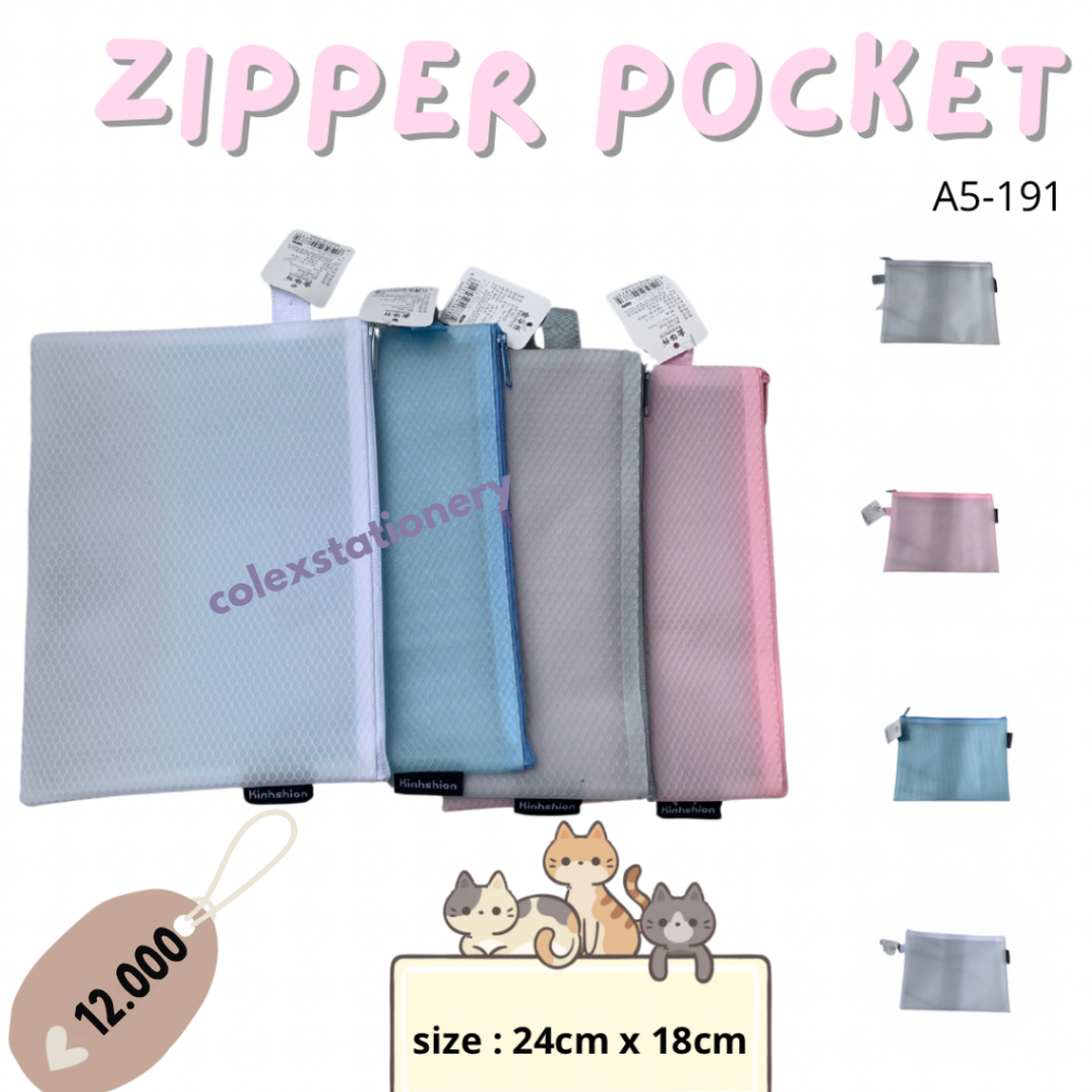 Jual Map Zipper Sleting / Dokumen Map Folder Pelajaran Polos 4 Warna ...
