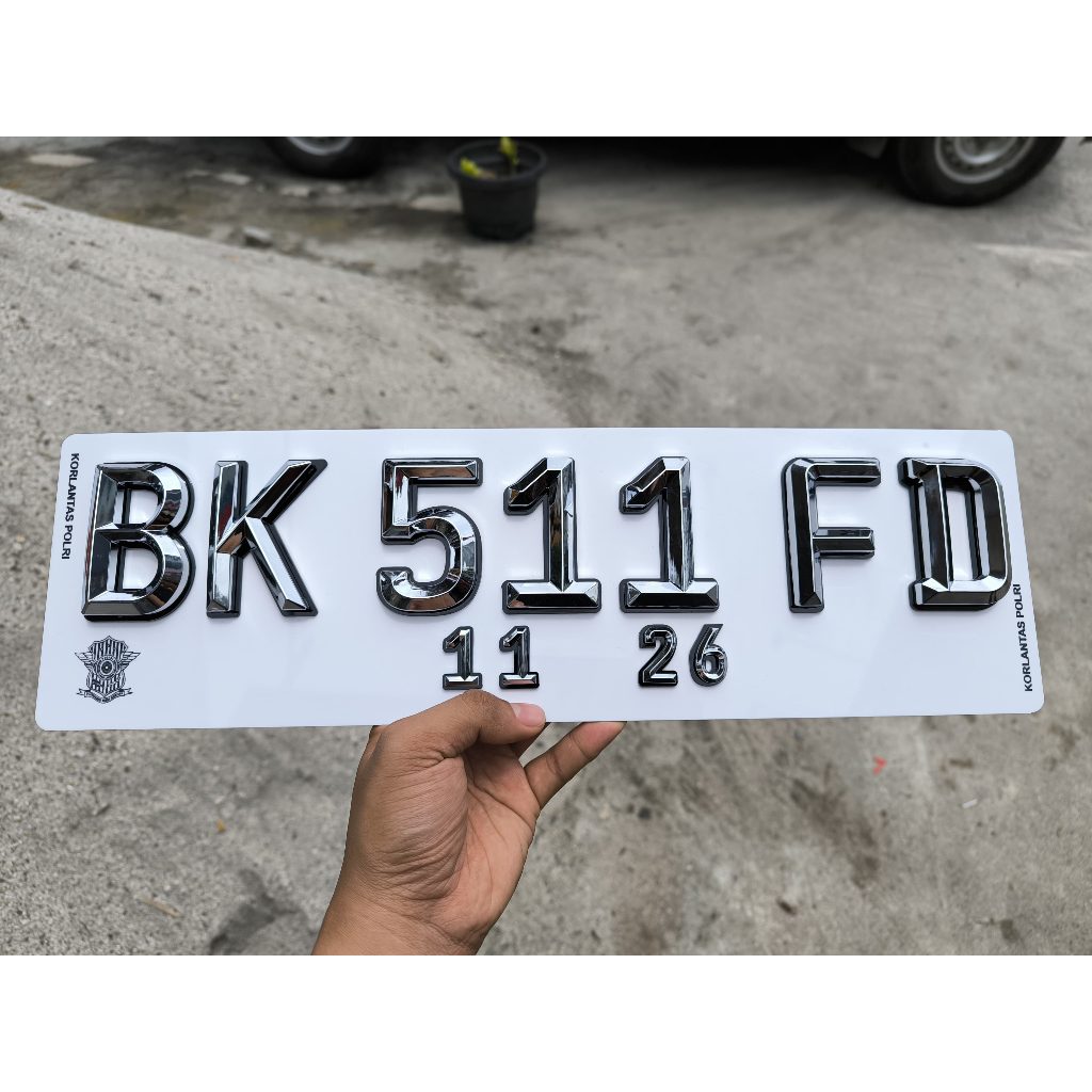 Jual Plat Mobil Mewah Font Jerman Chrom lis Hitam ,free dudukan plat ...
