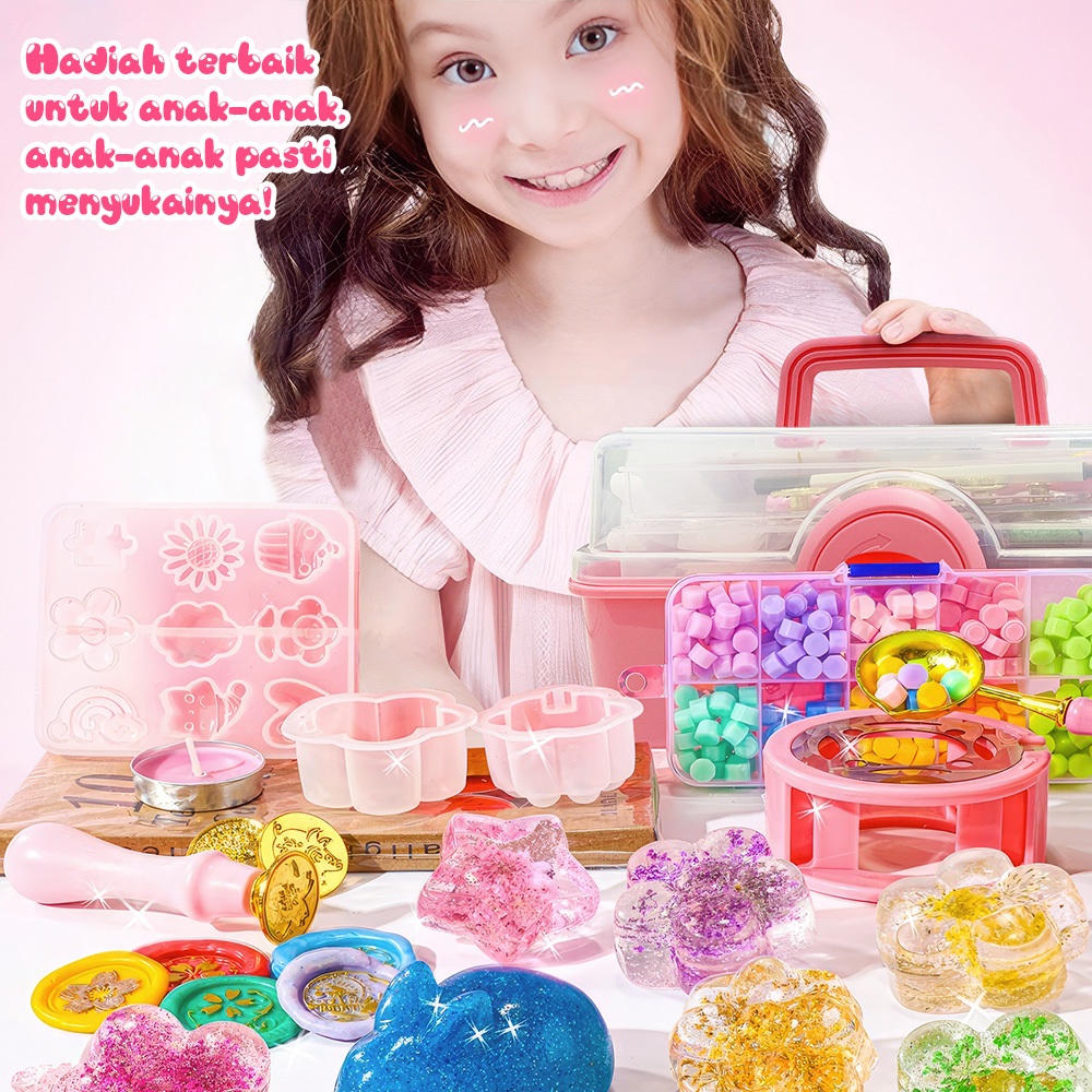 Jual Jojotoy DIY Jelly Wax Fire Paint Sealing Guka Wax Set Mengadon ...