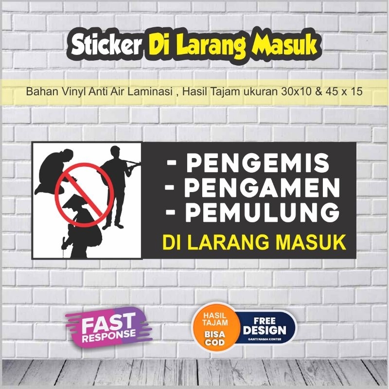 Jual Sticker Pengemis / Pengamen di larang masuk | Shopee Indonesia