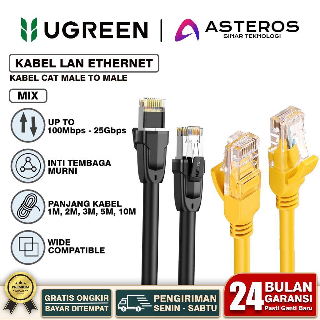 Jual UGREEN Kabel LAN UTP Ethernet RJ45 Cat5e, Cat6, Cat7, Cat8 Flat ...