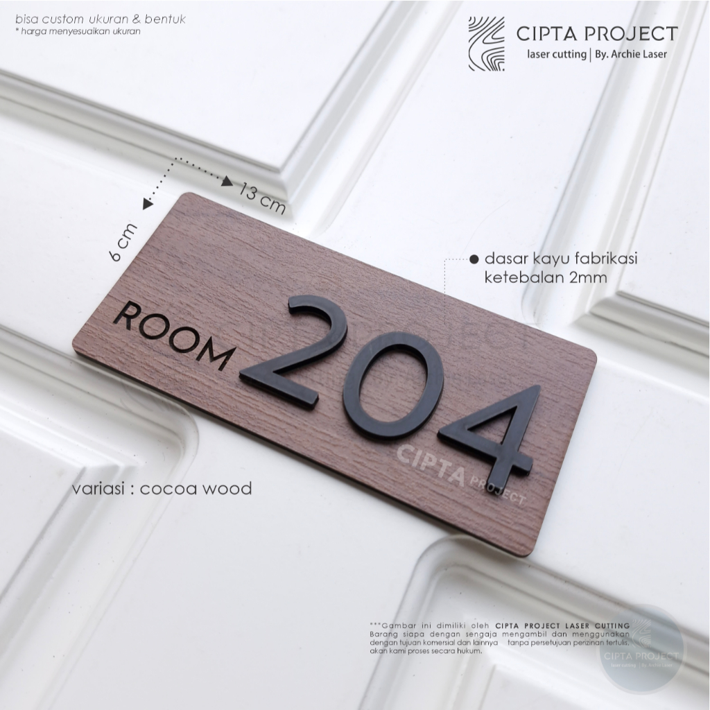Jual Termurah !! Nomor Kamar Kayu Murah Kost / Villa / Hotel ...