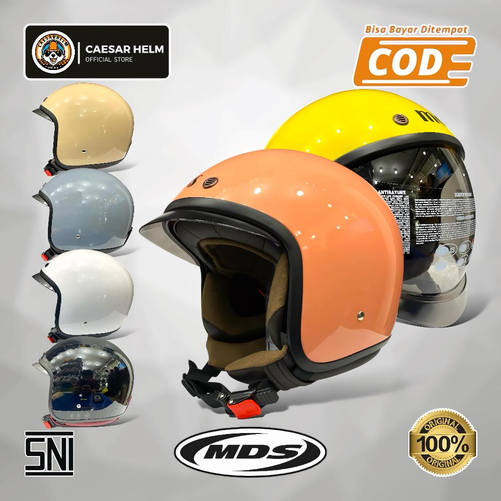 Jual MDS Magnum Solid - Helm Retro - Helm Half Face - [CAESAR HELM ...