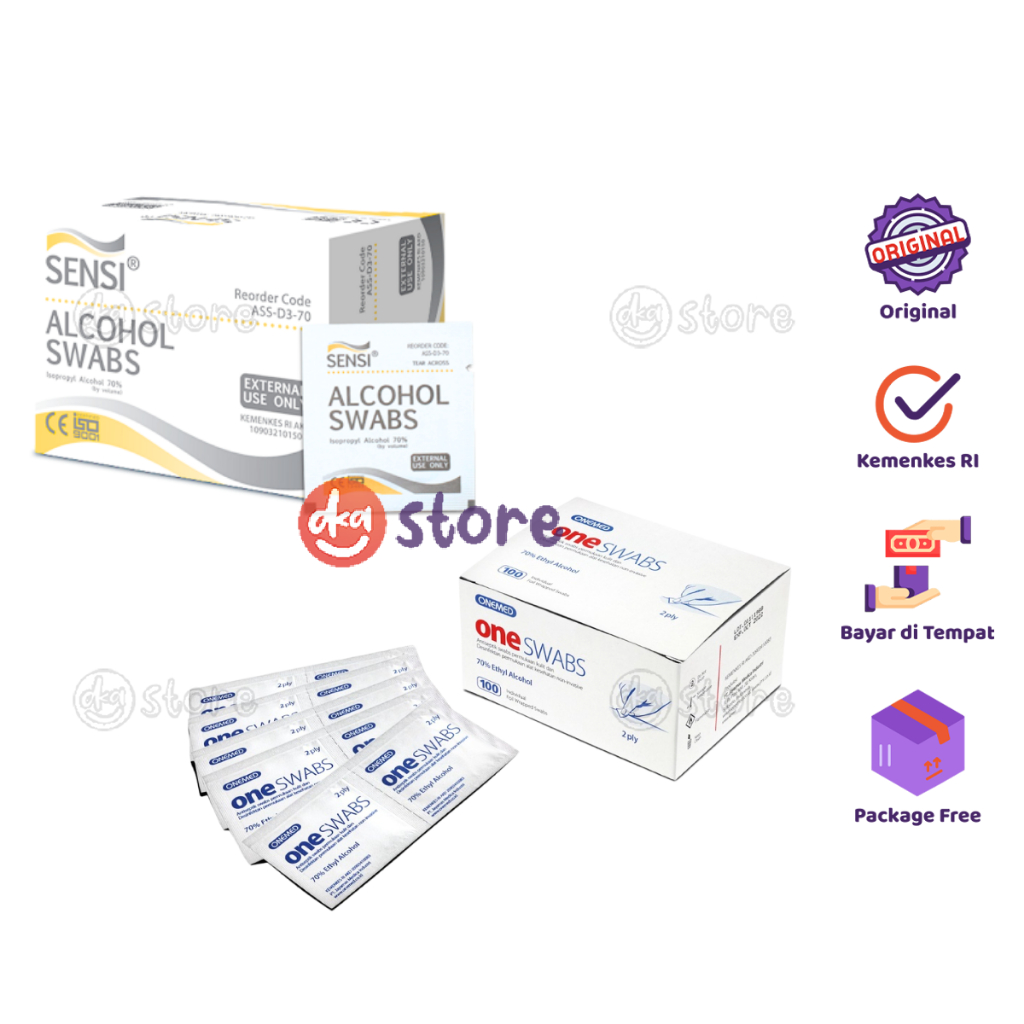 Jual Tisu Alkohol Swab isi 100pcs / Ac Swabs Sensi Oneswabs / Tissue ...