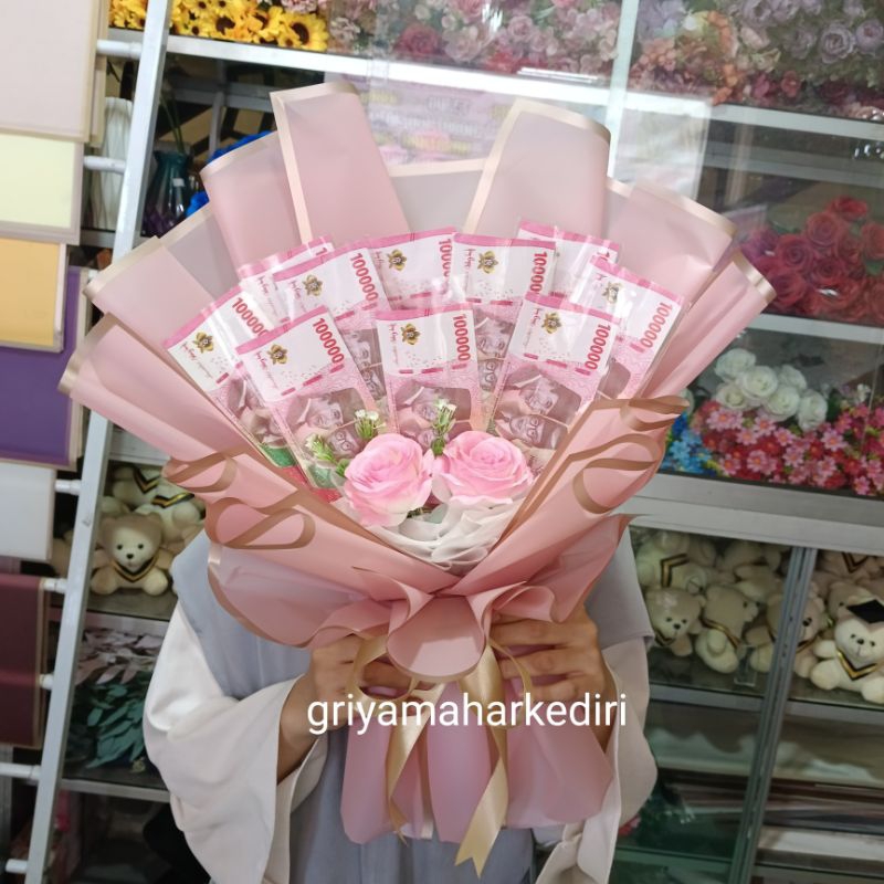 Jual buket uang mainan + bunga (size L) | Shopee Indonesia
