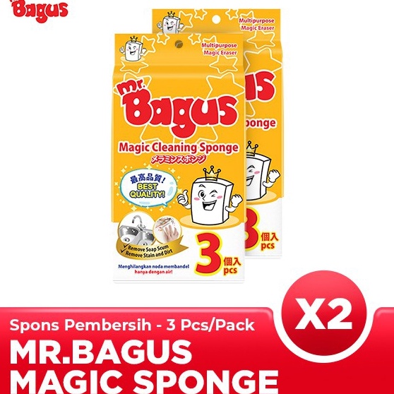 Jual Twin Pack Mr Bagus Spons Ajaib Seaa Magic Sponge 2 Packs 3 PcsPack ...