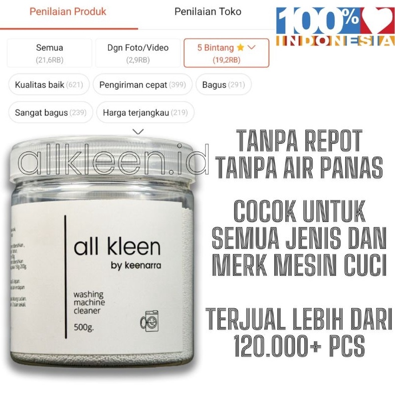 Jual Pembersih Mesin Cuci Allkleen by Keenarra washing machine cleaner ...