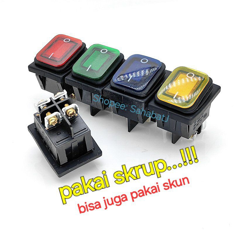 Jual Saklar 4 Kaki On Off 30A Waterproof / Switch 4 Pin 30A Besar Anti ...