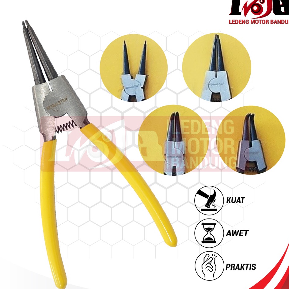Jual Kenmaster Tang Snap Ring Cirlip Plier 6 inci Lurus Bengkok Buka ...