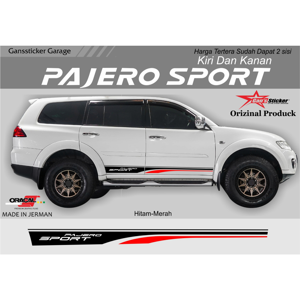 Jual STICKER PAJERO SPORT 2012 2013 2014 2015 PAJERO OLD STICKER CUSTOM ...