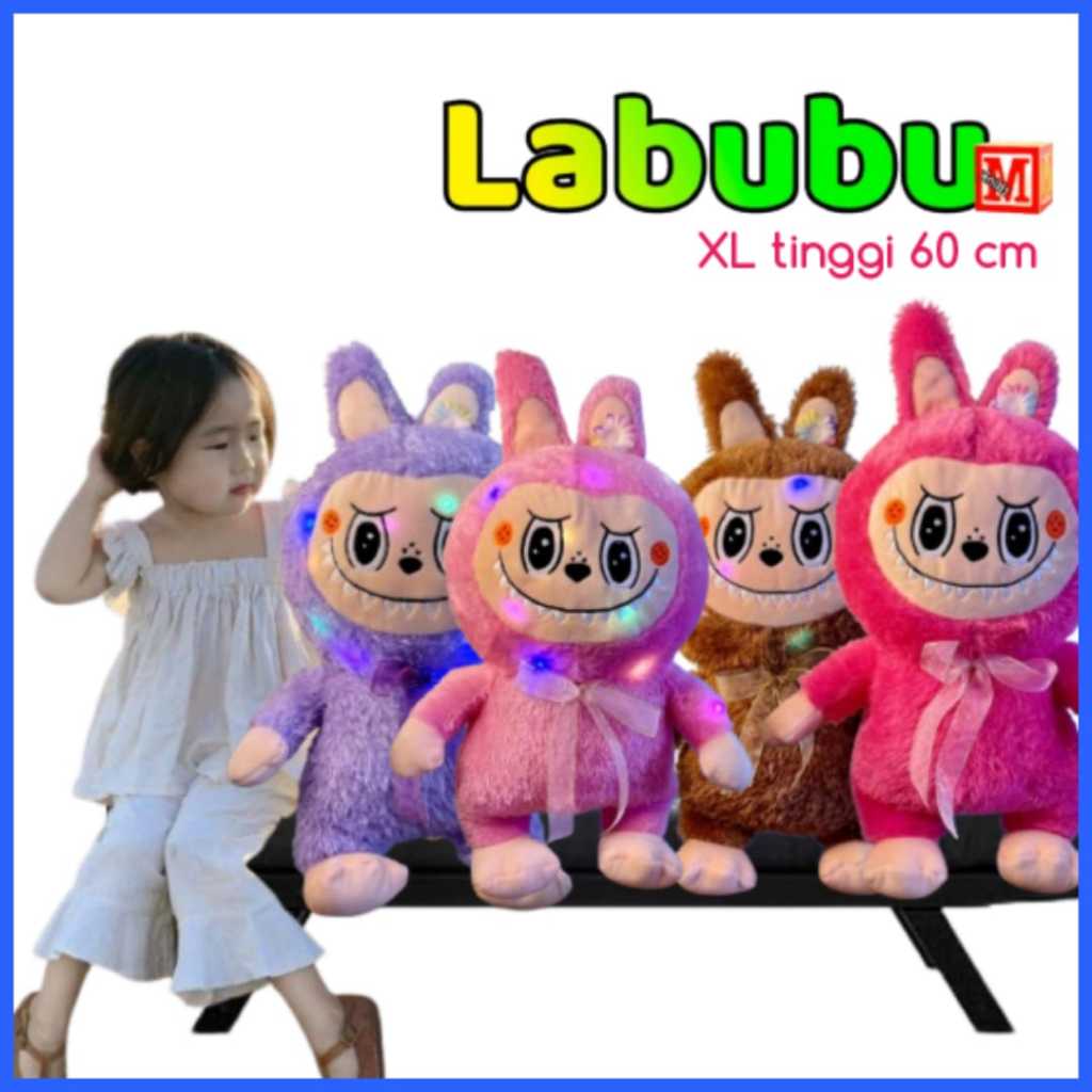 Jual BONEKA LABUBU TINGGI 60CM PAKAI LAMPU LED NYALA THE MONSTER ...