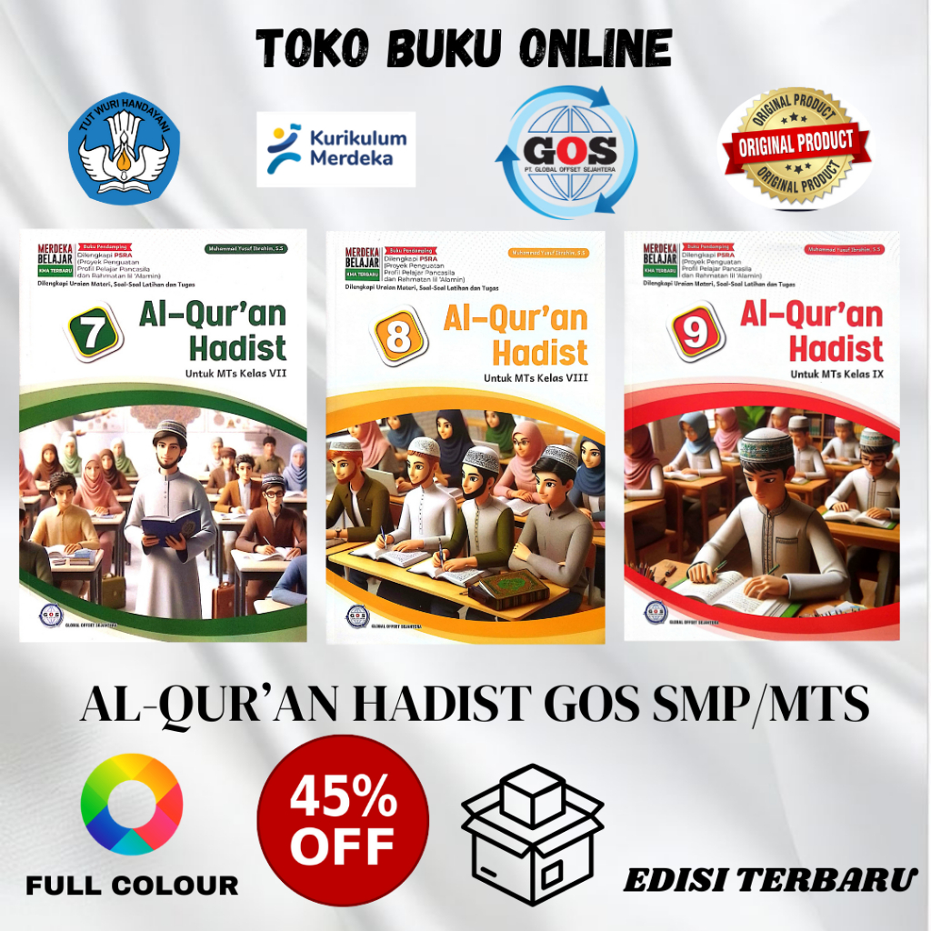 Jual Buku Siswa Pendamping AL-QUR'AN HADIST KMA 450 GOS ( Global Offset Sejahtera ) Kelas 7,8,9 ...