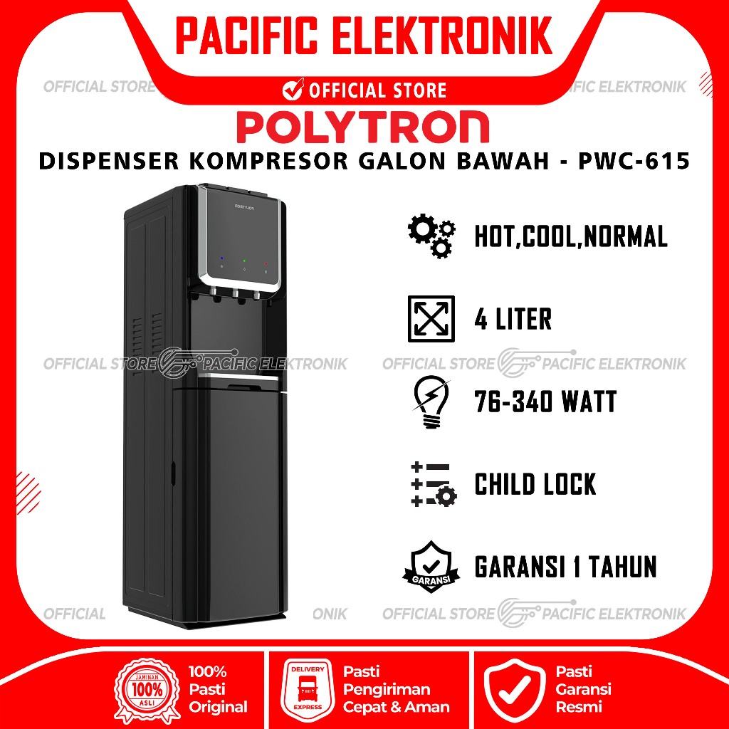 Jual Dispenser Kompresor Polytron 3 Kran PWC-615X / PWC 615X | Shopee ...