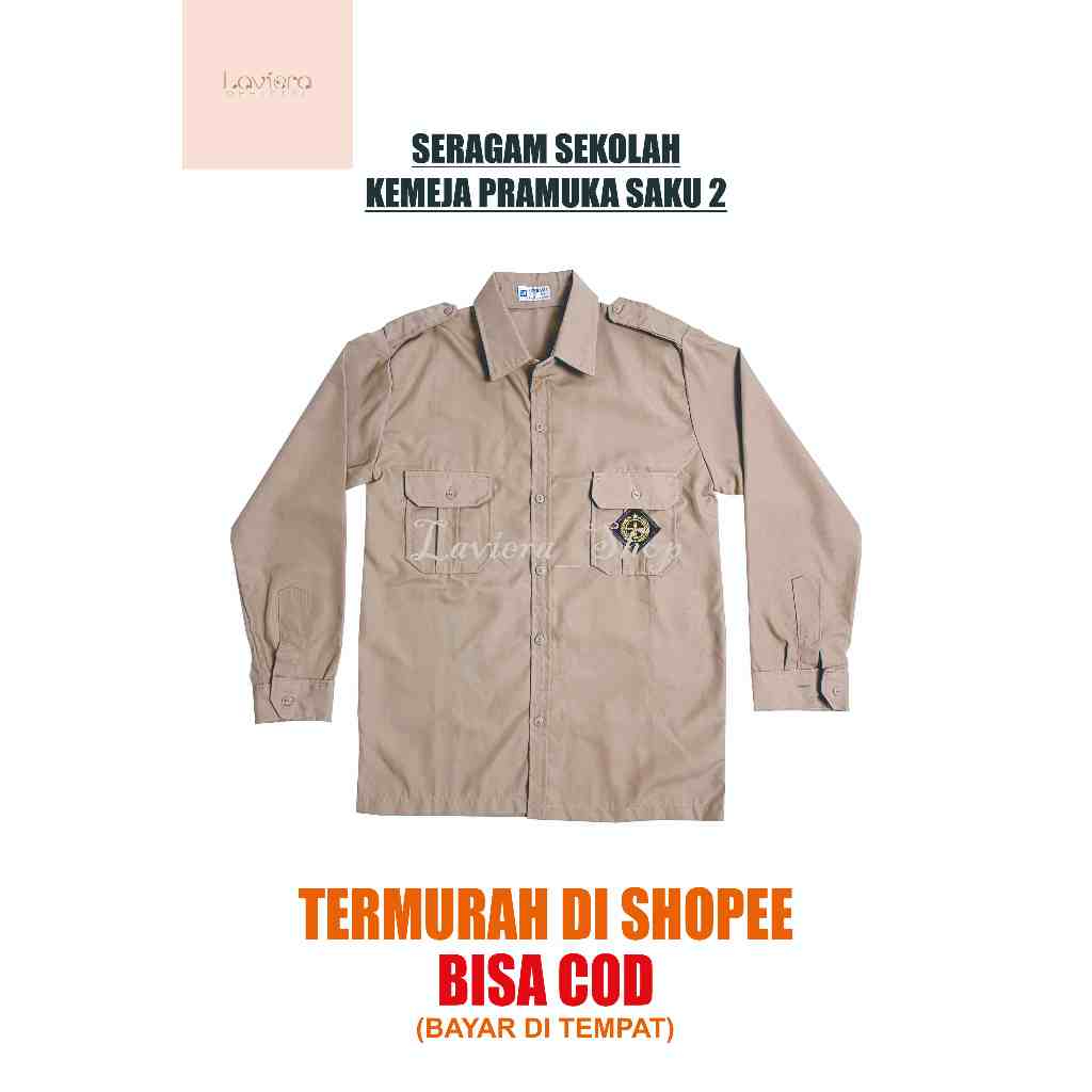 Jual BAJU KEMEJA PRAMUKA SAKU 2 COKSU COKELAT SUSU SMP SMA LENGAN ...
