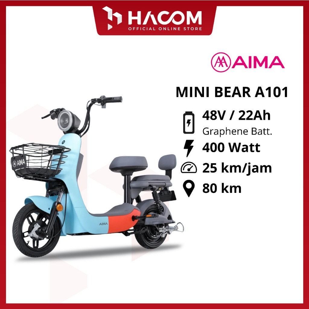 Jual SEPEDA LISTRIK AIMA MINI BEAR A101 48V/22AH | Shopee Indonesia