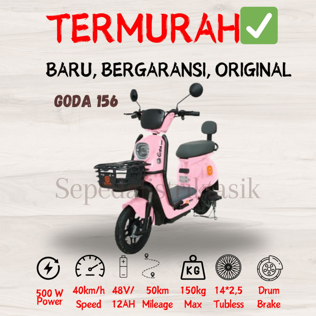 Jual SEPEDA LISTRIK GODA 156 / GD 156 SWEET - ORIGINAL - GARANSI RESMI ...