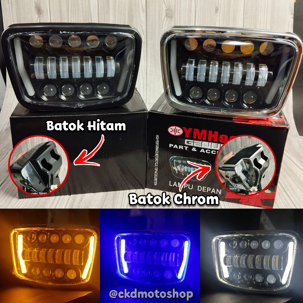 Jual PROMO LAMPU DEPAM LED KOTAK OVAL 10 MATA GL 100 RX KING WIN 100 GL ...