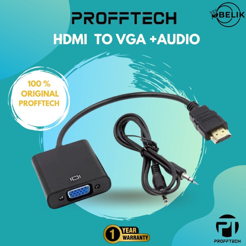 Jual PROFFTECH CONVERTER HDMI TO VGA DAN AUDIO | Shopee Indonesia