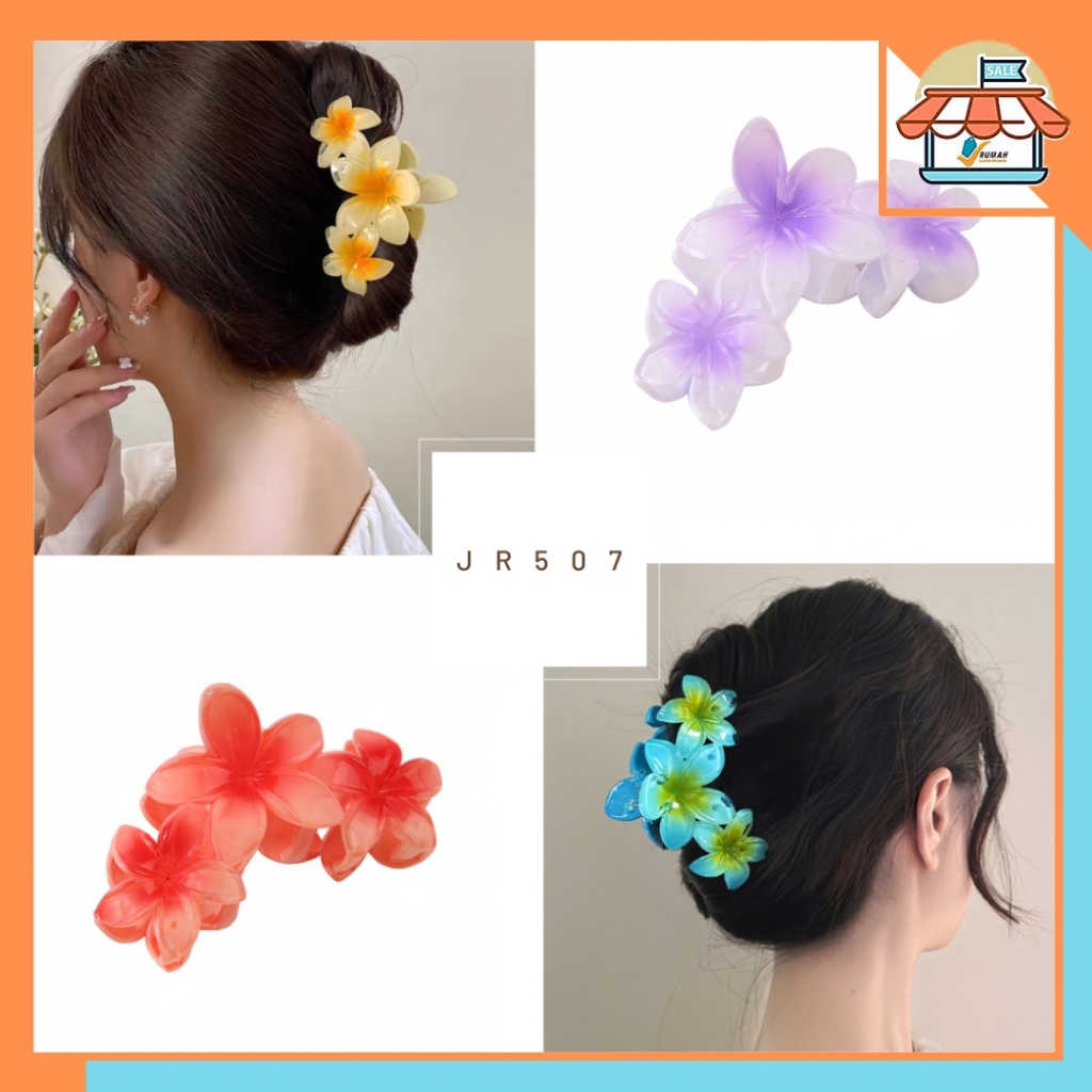 Jual RSB JR507 Jepit Rambut Wanita Bentuk Bunga Kamboja Bahan Akrilik Import | Shopee Indonesia