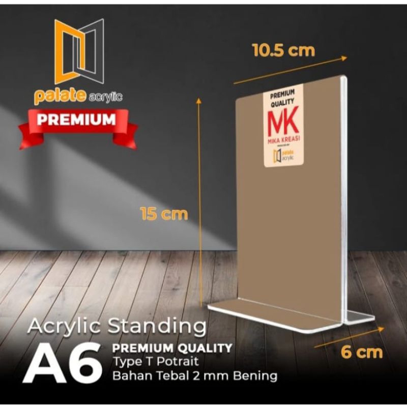 Jual Akrilik premium A6 T potrait, 2 mm | Shopee Indonesia