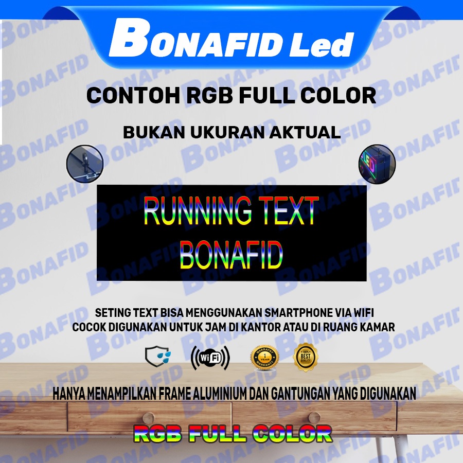 Jual 135cm x 20cm RGB FULL COLOR LED Running Text: Countdown Timer dan ...