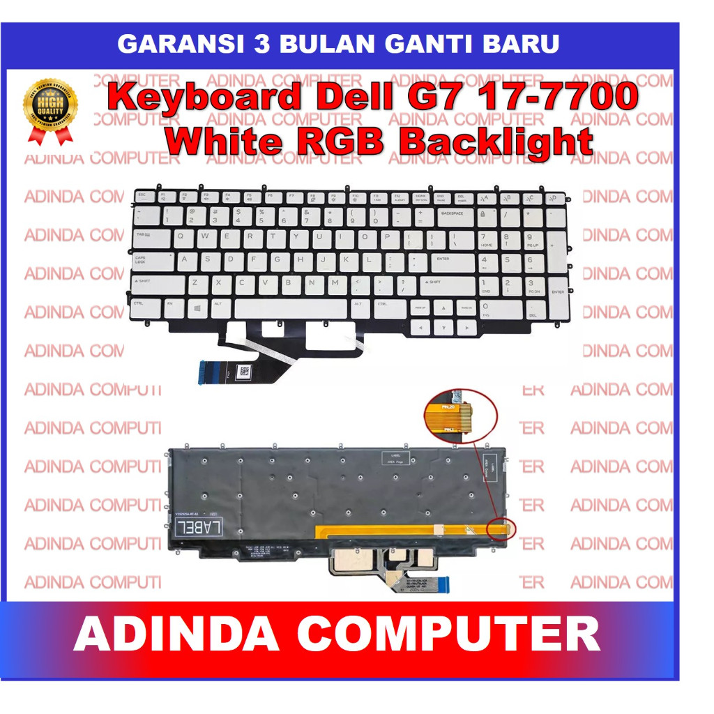 Jual Keyboard Dell Game Box G7 17-7700 White RGB Backlight | Shopee ...