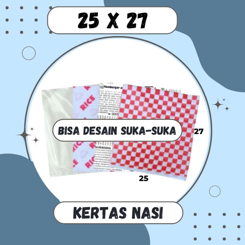 Jual Kertas Bungkus Burger 25x27 isi 500 pcs Kertas Nasi food grade ...