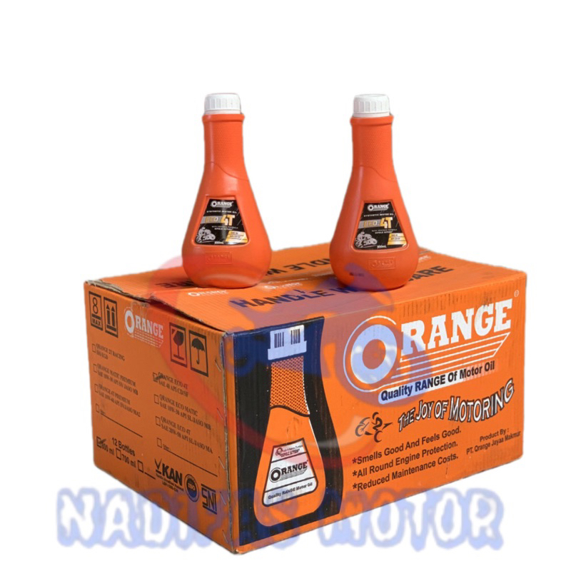 Jual Oli ORANGE ECO 4T 1 Dus Isi 12 Botol 800ml / 0.8 L SAE 40 Original ...