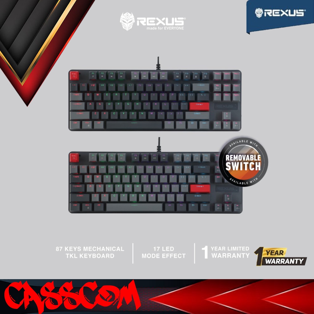 Jual Rexus KX4 Heroic TKL Mechanical Gaming Keyboard KX-4 | Shopee ...