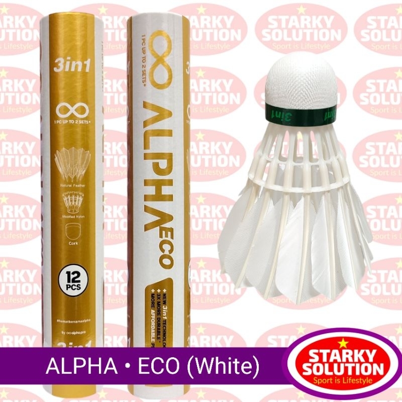 Jual Shuttlecock 3 in 1 ALPHA ECO PUTIH Kok Bulutangkis Badminton ...