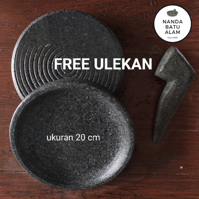 Jual COBEK BATU ASLI 20CM FREE ULEKAN BATU / LAYAH BATU / COET BATU ...