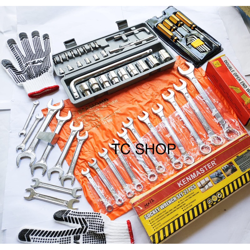 Jual Paket Kunci Tool Set : Kunci Ring Pas set + Kunci Sok 27 pcs+ ...