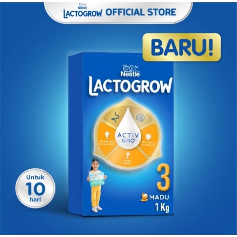 Jual Nestle Lactogrow 3 Madu Susu Anak 1-3 Tahun Box 1 Kg | Shopee ...