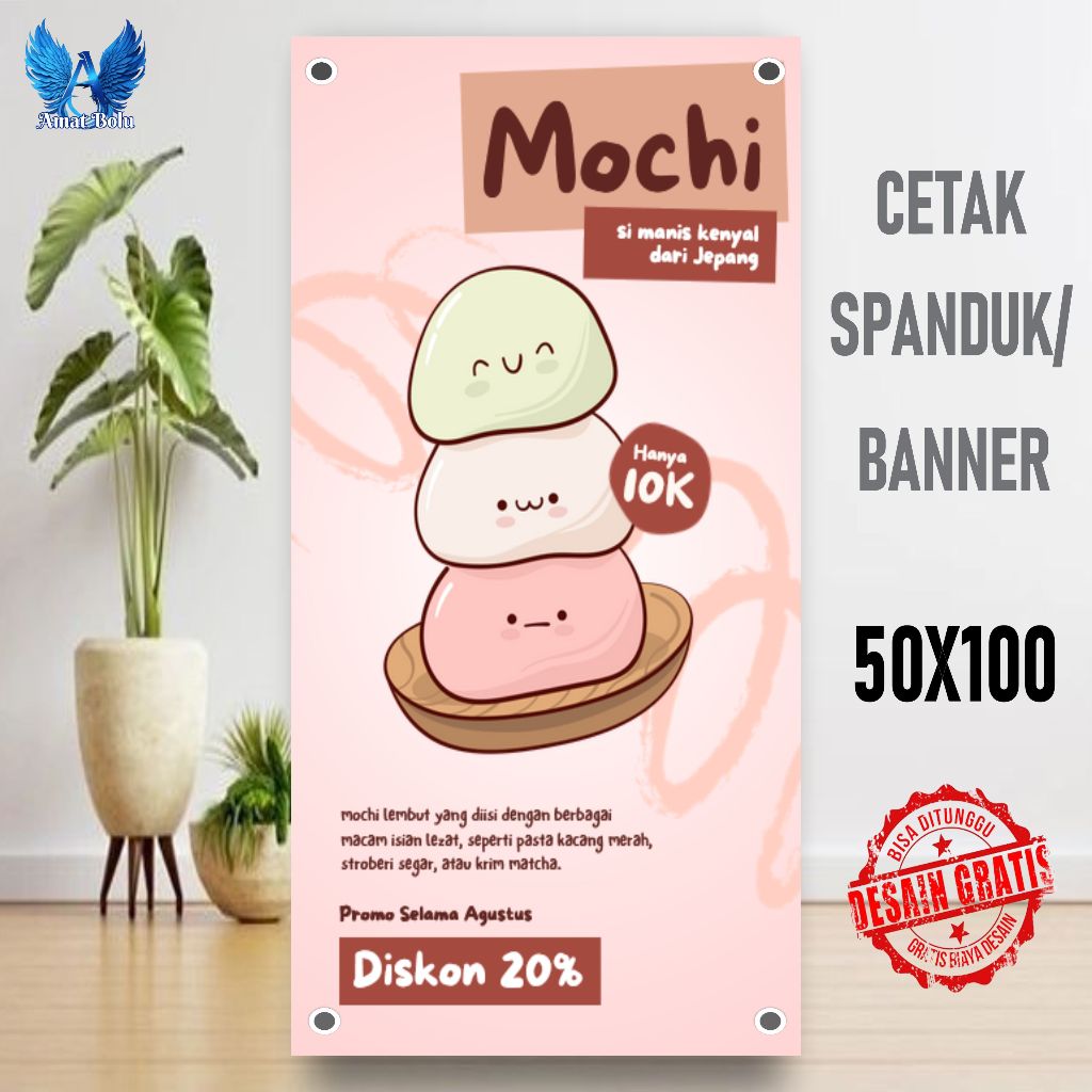 Jual Spanduk Banner MOCHI MANIS KENYAL UKURAN,DESAIN BISA REQUEST ...