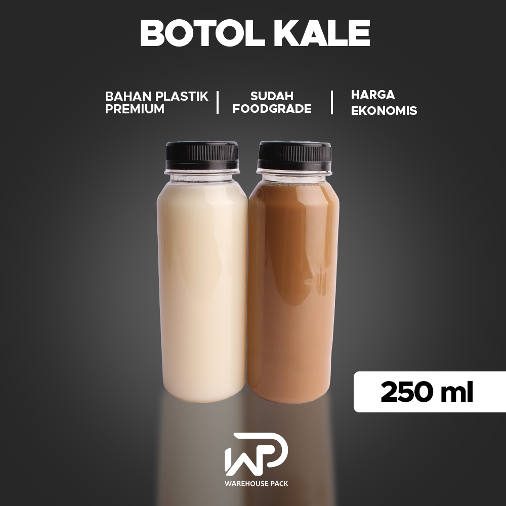 Jual ( 10 Pcs ) Botol Plastik Kale 250 ml | | Botol Bulat Minuman Kopi ...